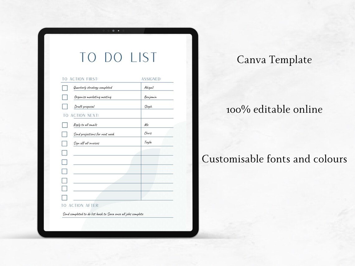 Minimal to Do List | to Do List Canva Template | A5 to Do List ...