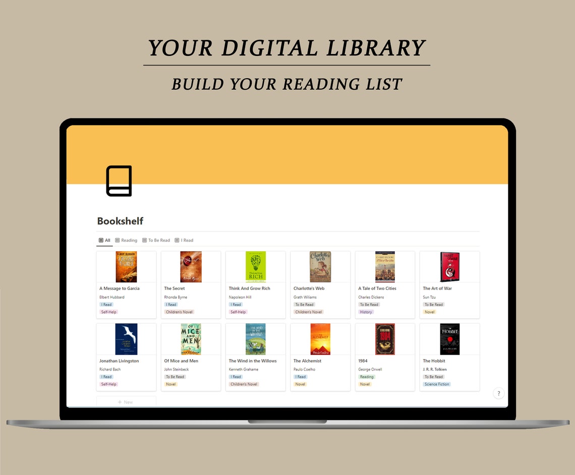 Notion Reading Journal Notion Library Manager Notion Reading - Etsy