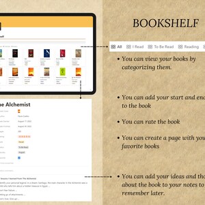 Notion Reading Journal, Notion Library Manager, Notion Reading Planner ...