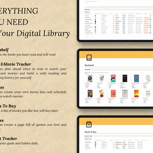 Notion Reading Tracker Template, Notion Book and Movie Planner, Notion ...