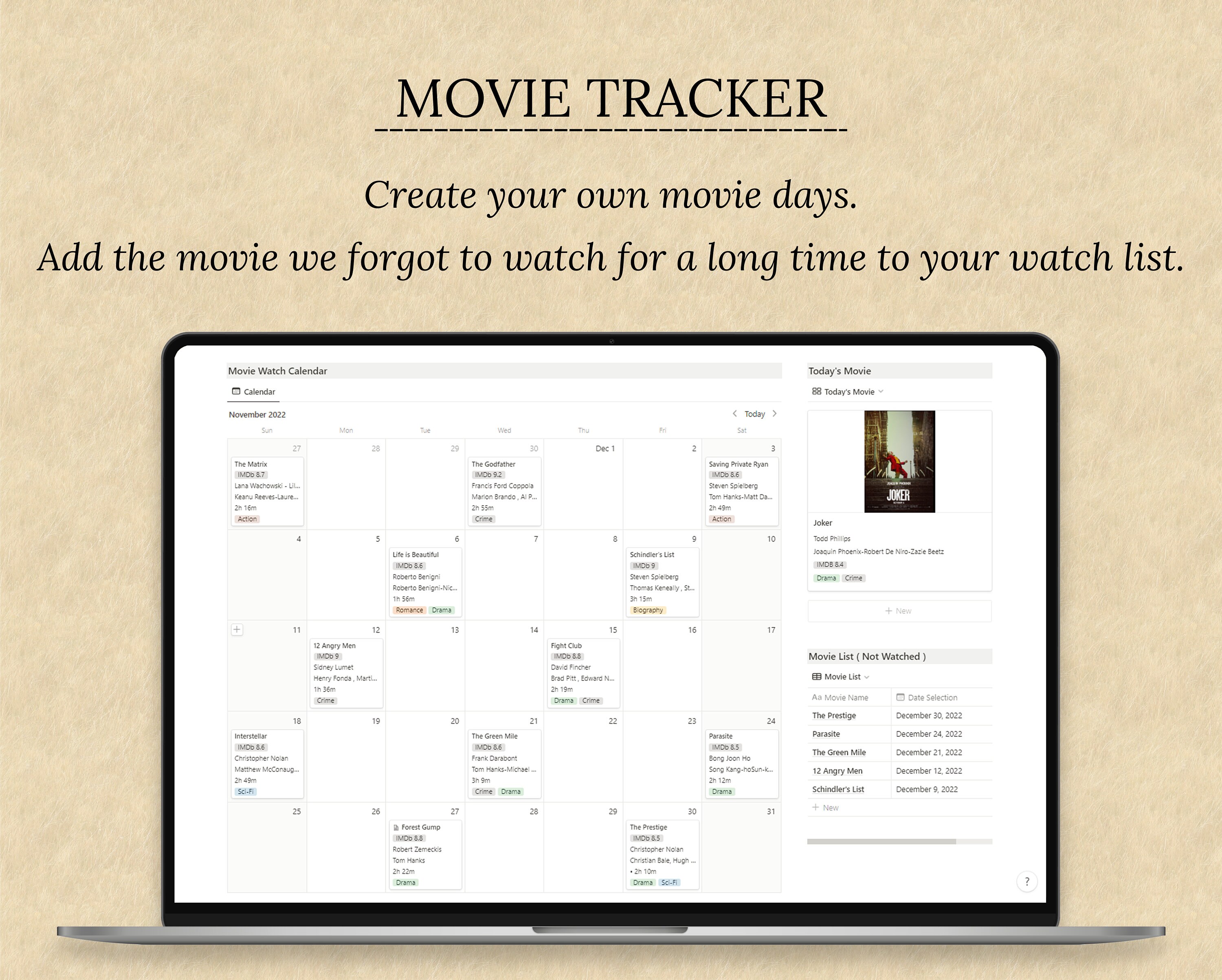 Notion Reading Tracker Template, Notion Book and Movie Planner, Notion Reading Journal, Notion ...