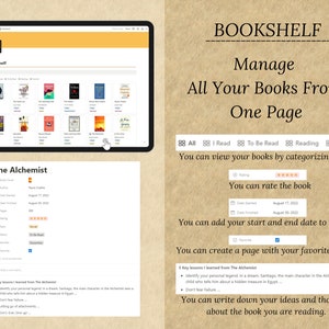 Notion Reading Tracker Template, Notion Book and Movie Planner, Notion ...