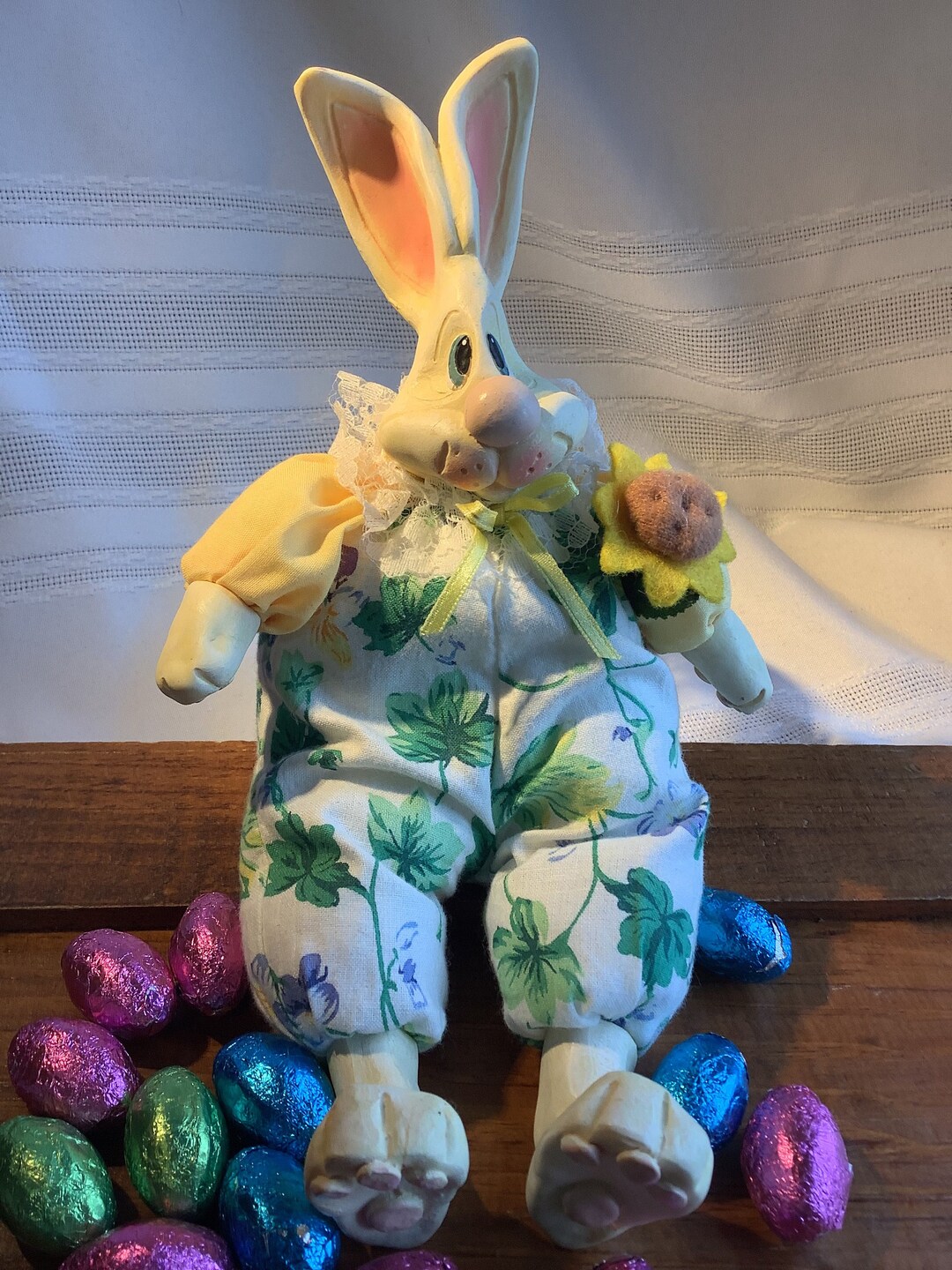 Russ Berrie the Country Folks Plush Bunny Rabbit With Resin Head Hands ...