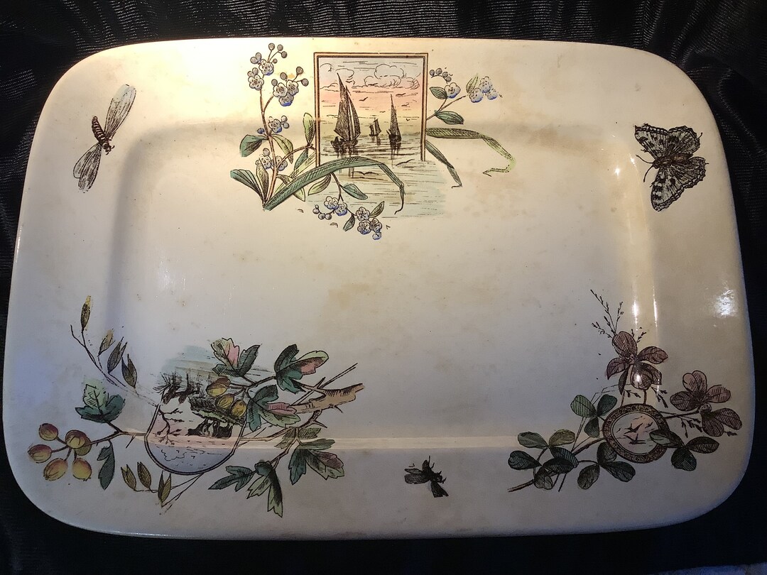 Furnivals & Sons Primrose Ironstone Serving Platter Antique Cobridge ...