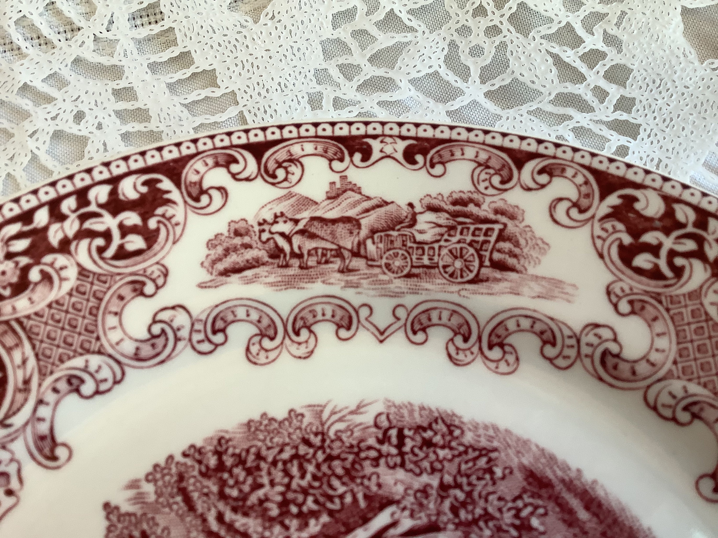 Vintage Royal Sphinx Maastricht Plate, Cambridge Old England, Red ...