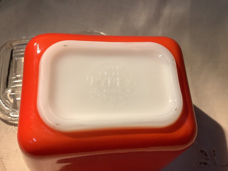 Pyrex 502 Red Small Fridgie Refrigerator Glass Dish With Lid Retro ...