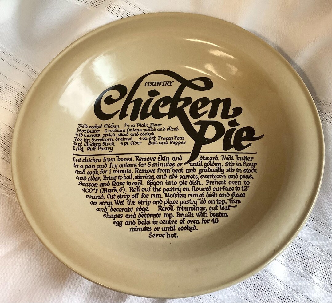 Pearsons of Chesterfield Stoneware Country Chicken Pie Plate Farmhouse ...