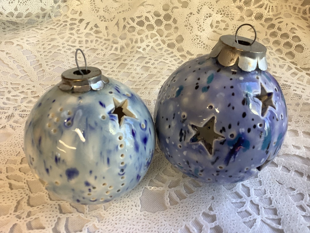Hand Made Glazed Ceramic Pottery Ornaments Christmas Balls - Etsy