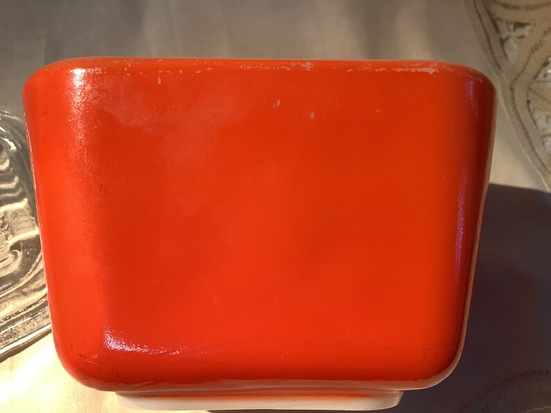Pyrex 502 Red Small Fridgie Refrigerator Glass Dish With Lid Retro ...