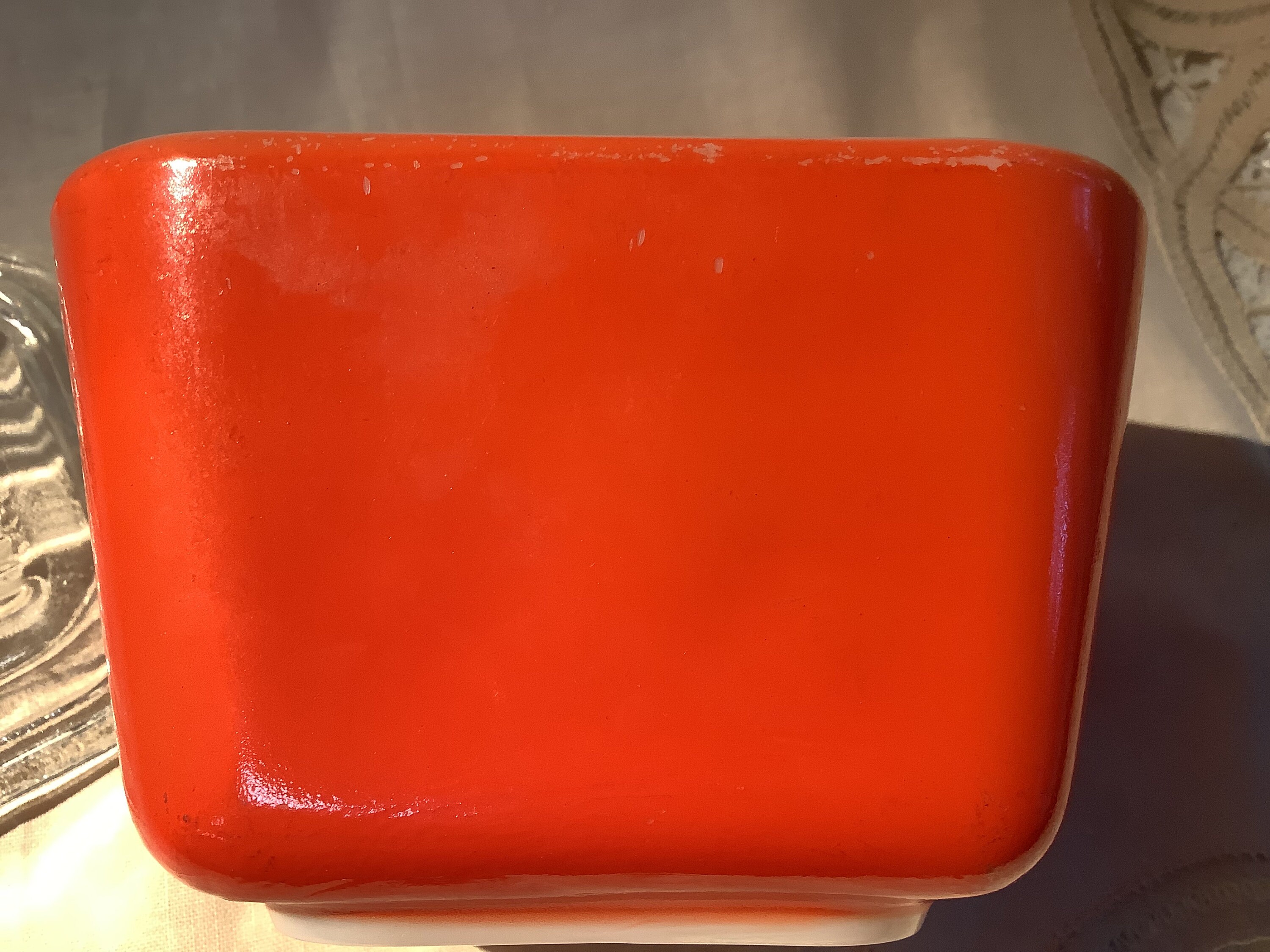 Pyrex 502 Red Small Fridgie Refrigerator Glass Dish With Lid Retro ...