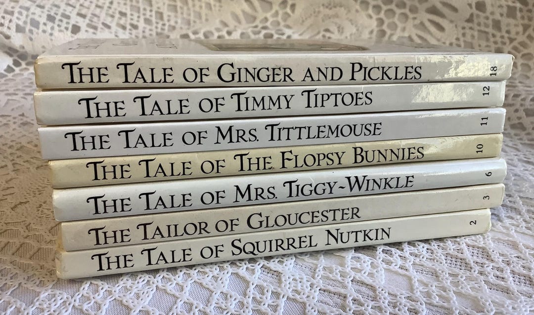 Set of 7 (of 18) Beatrix Potter Mini Books Numbered 2,3,6,10,11,12,18 ...