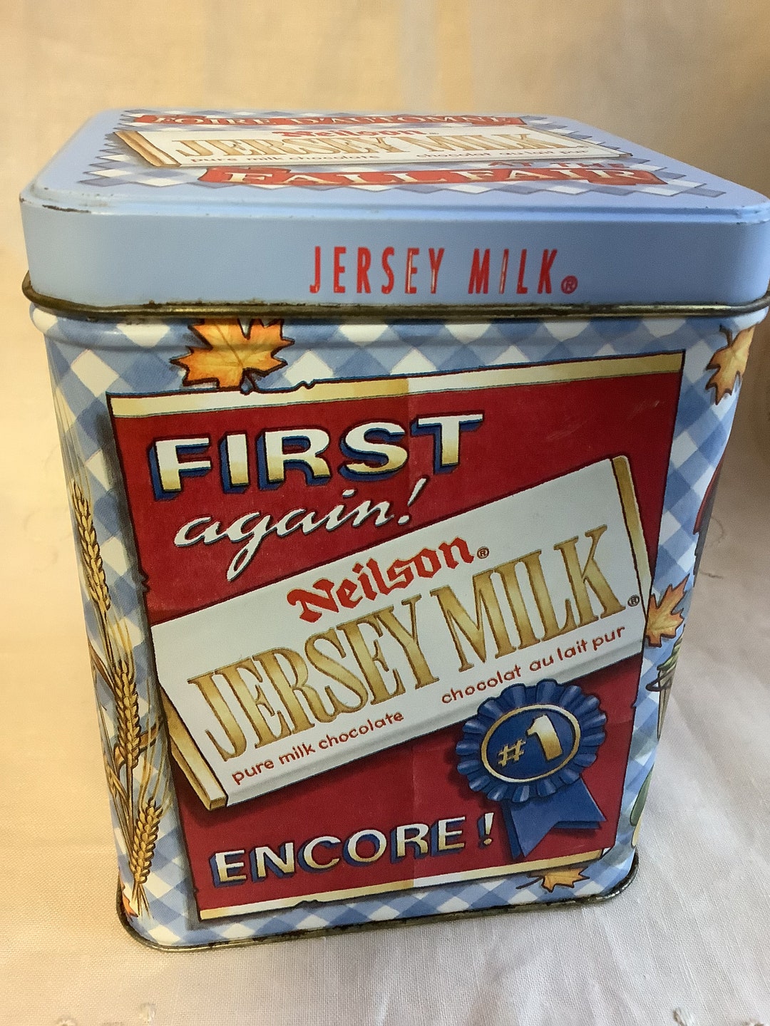 Neilson Jersey Milk Chocolate at the Fall Fair Hinged Lid Tin Farmhouse ...