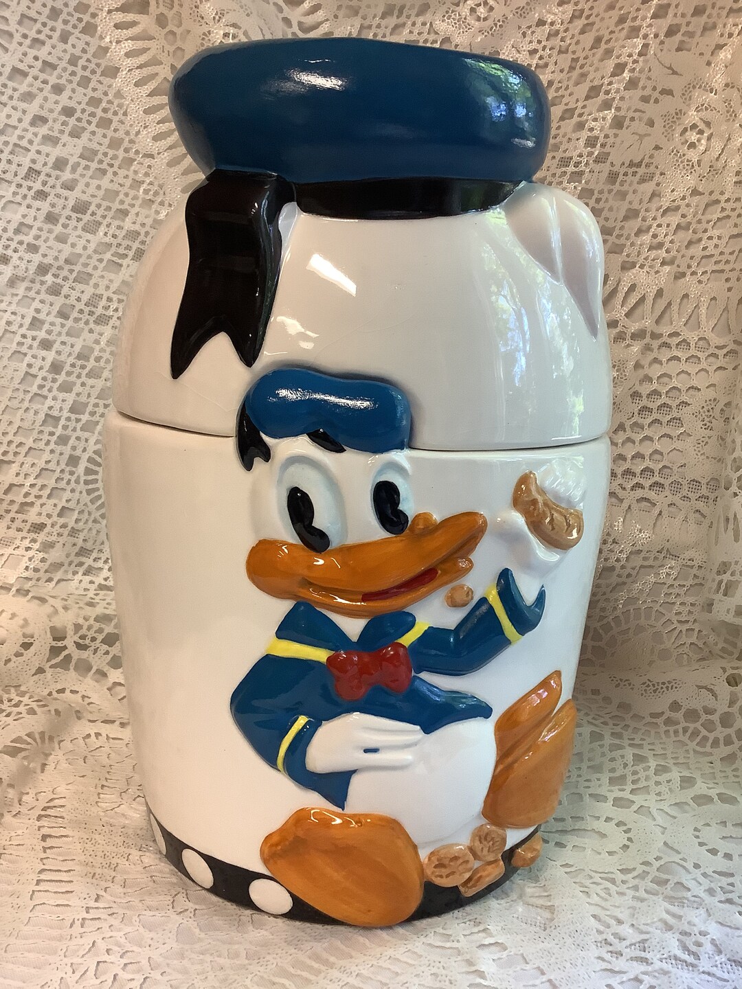 Danaware Walt Disney Donald Duck Ceramic Cookie Jar Made in Thailand 12 ...
