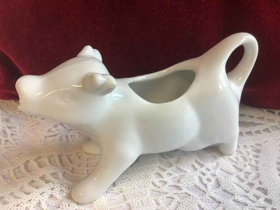 White Cow Creamer With Cow Pattern Salt and Pepper Shakers Set Ceramic ...