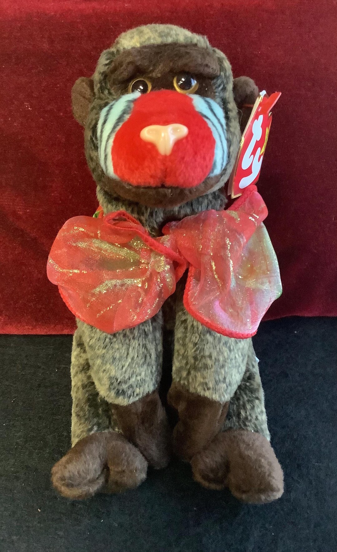Ty “cheeks” Beanie Baby Stuffed Monkey With Coloured Face and Bum ...
