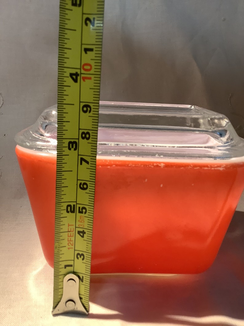 Pyrex 502 Red Small Fridgie Refrigerator Glass Dish With Lid Retro ...