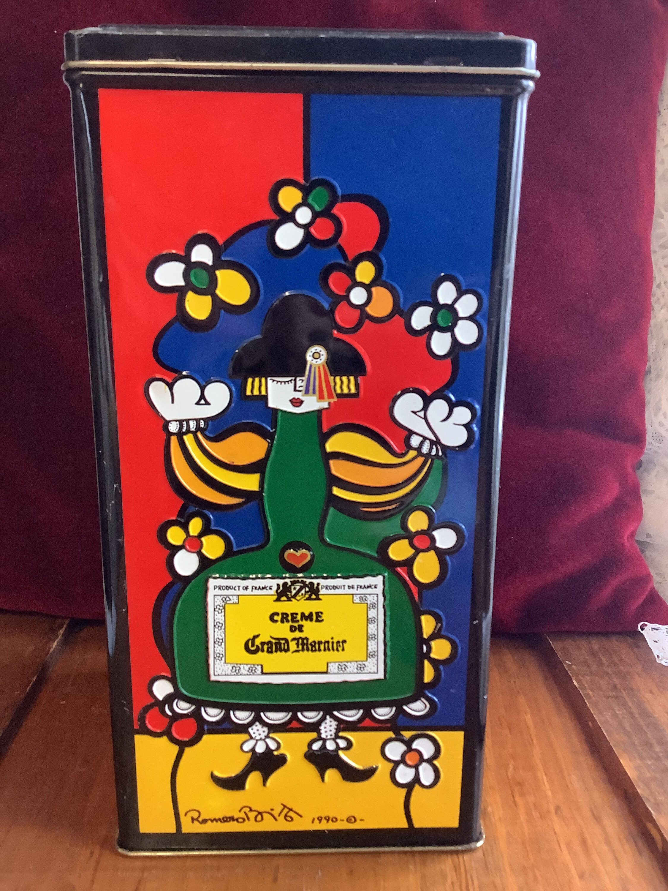 Romero Britto Art Tin Crème De Grand Marnier Liquer Made in England ...