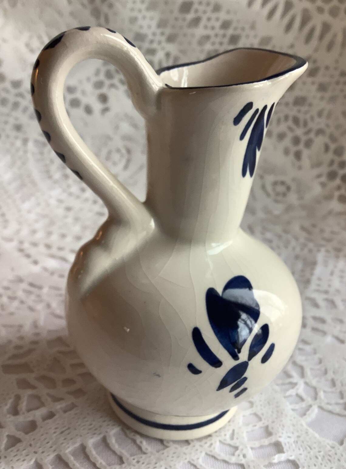 Delfts Mini Porcelain Hand Painted Pitcher Bud Vase Windmill Scene ...