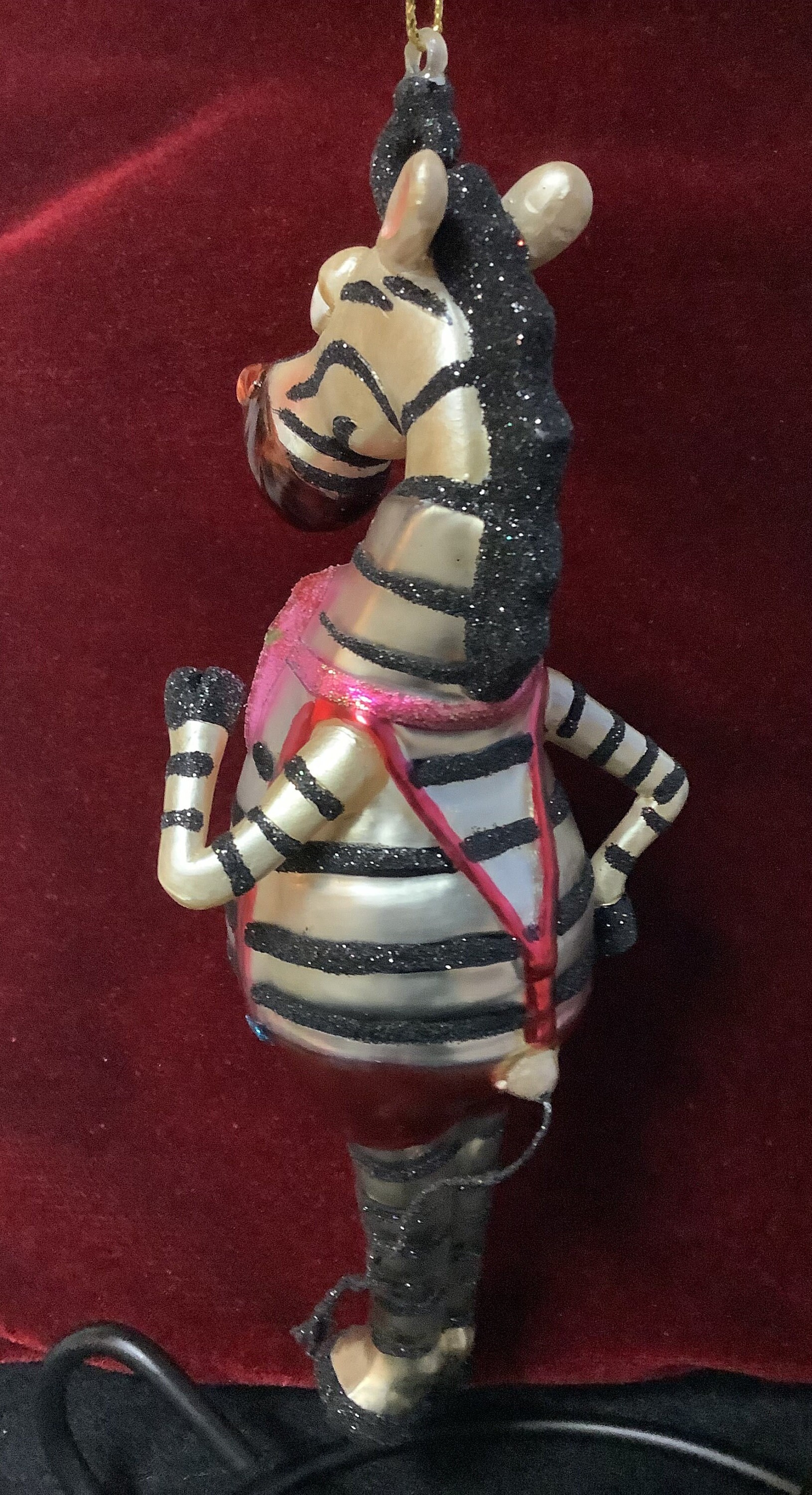 Hand Blown and Painted Quirky Zebra Glass Christmas Tree Ornaments ...