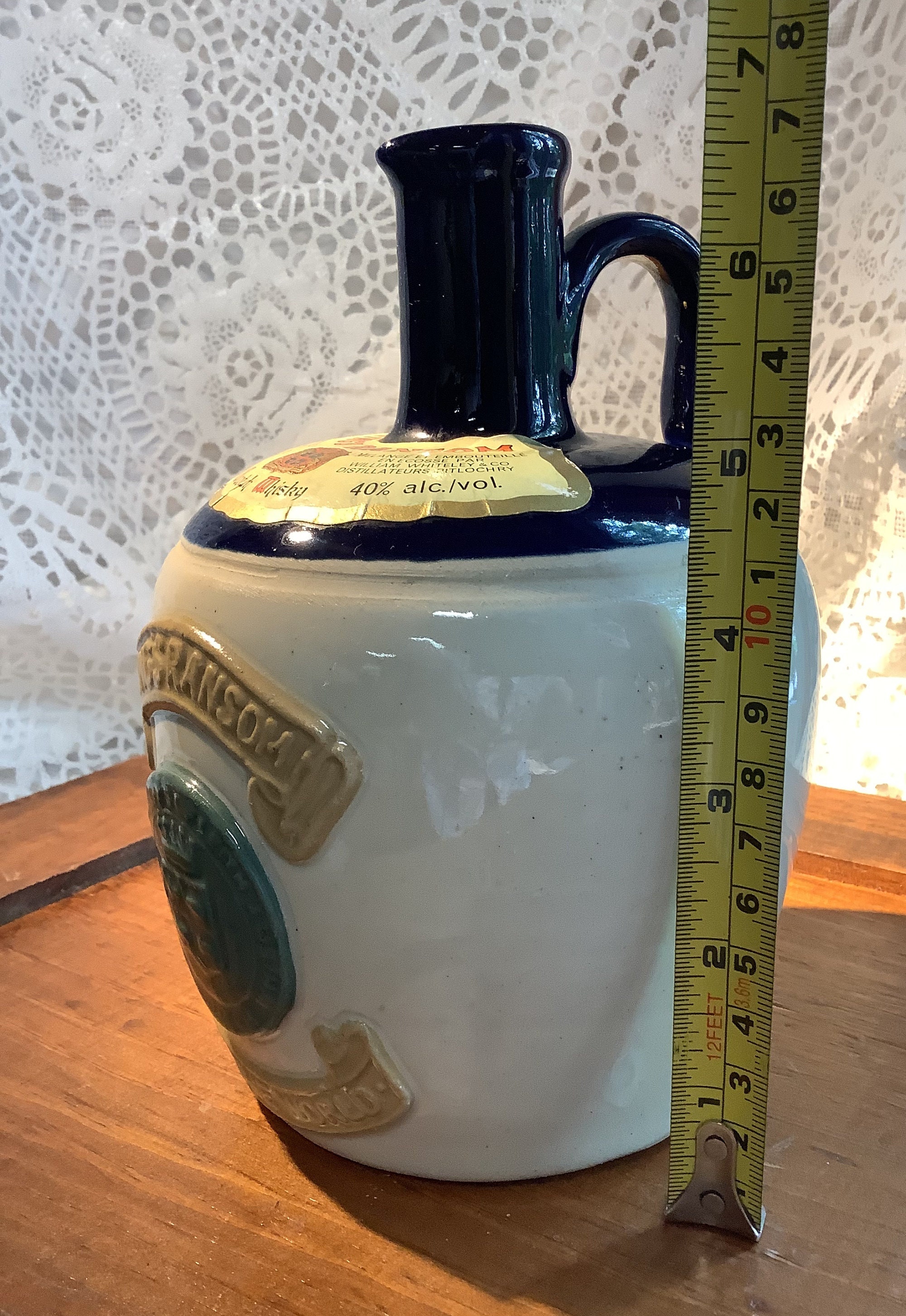 Kings Ransom round the World Cobalt Blue and Tan Stoneware Scotch ...