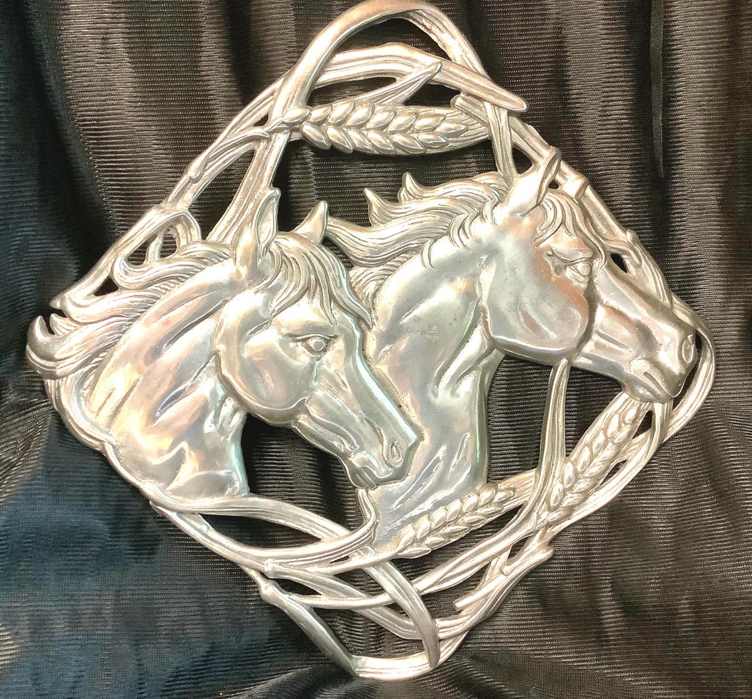 Arthur Court Horse Head Trivet Hotplate Wall Equestrian Decor Aluminium ...