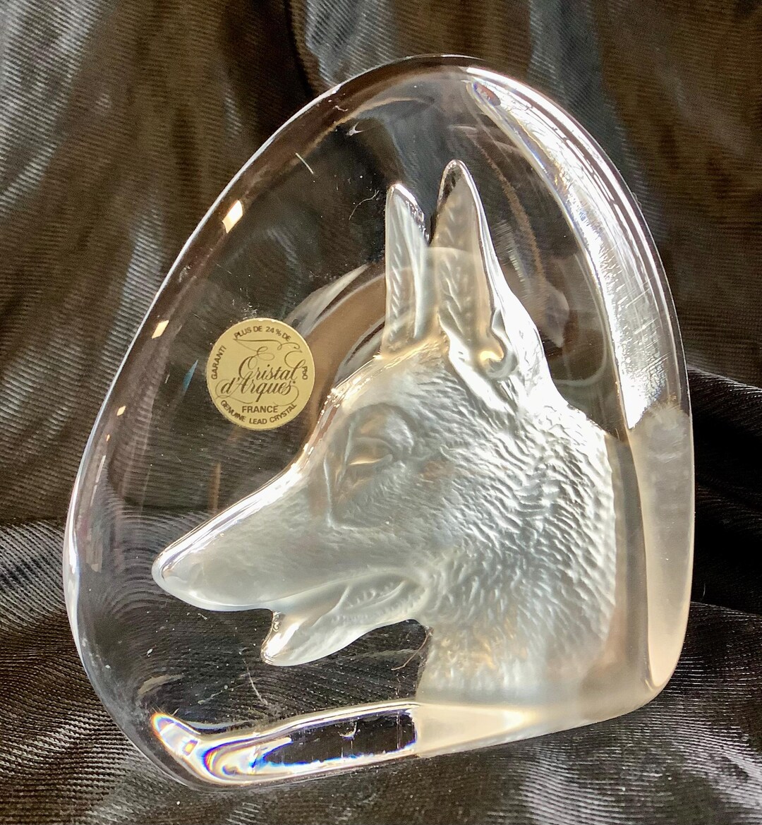 Crystal D’arques 24% Lead Crystal Etched German Shepherd Dog ...