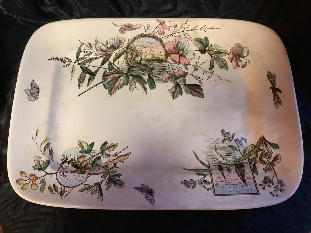 Furnivals & Sons Primrose Ironstone Extra Lg Serving Platter Antique ...