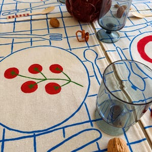 Hand-painted Organic Cotton Placemat Pack of 4 - Etsy