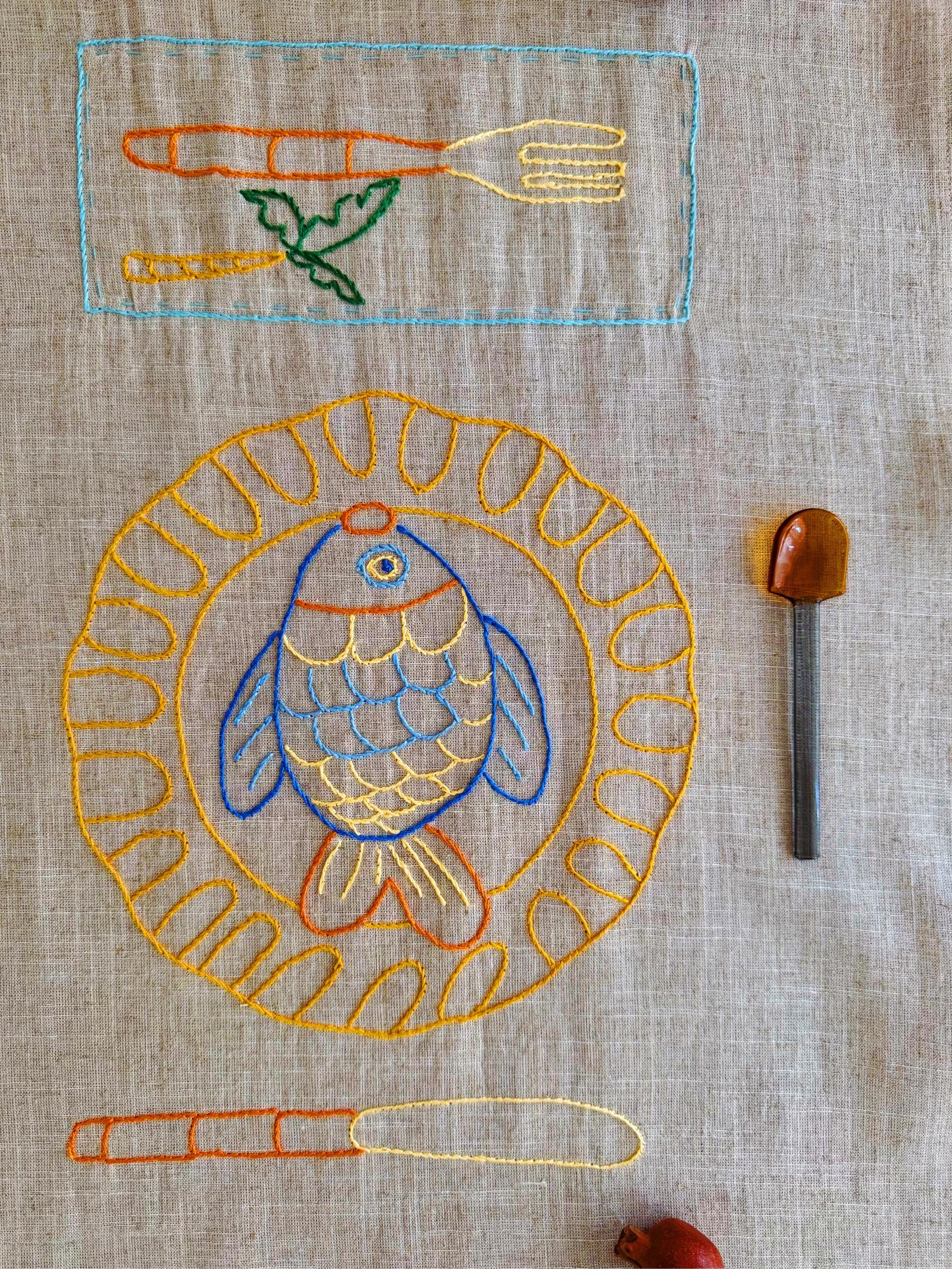 Hand-embroidered Linen Table Runner: Floral Design, 90x17 Inches - Etsy