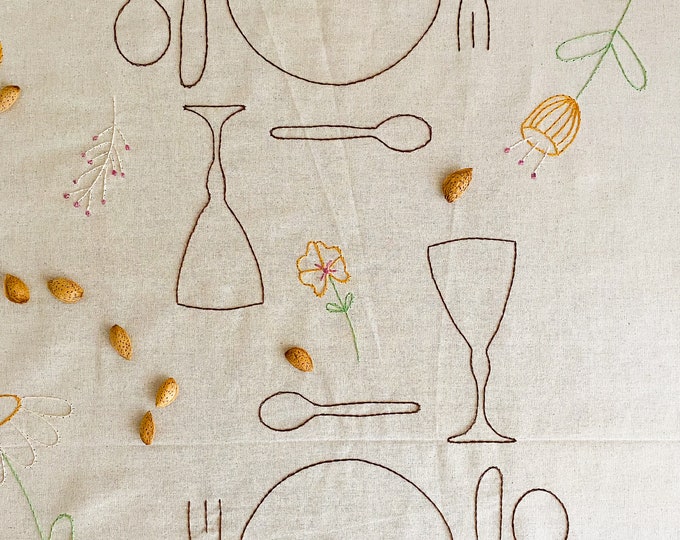Handmade Floral Embroidered Table Cloth - Etsy