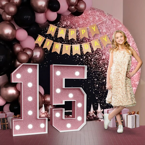 Large Gold Marquee Numbers - Etsy