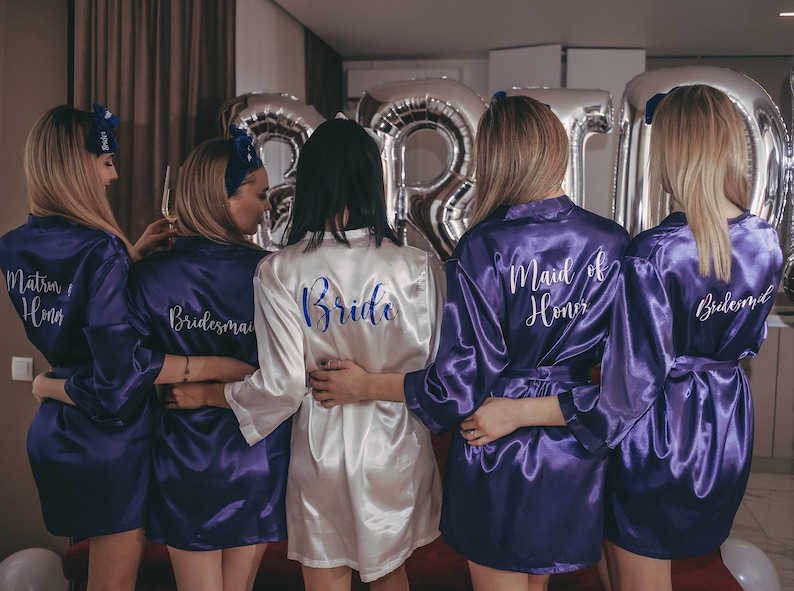 Bridal Party Robes Custom Satin Bridesmaid Robes Bridesmaid - Etsy