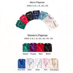 Adults Silky Custom Pjs, Christmas Pajamas, Personalized Satin Pjs With ...
