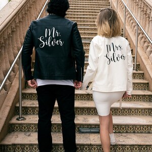 Mr and Mrs Leather Custom Jackets, Just Married Faux Leather Jackets ...