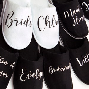 Bridesmaids Slippers With Names, Bachelorette Slippers, Party Slippers ...