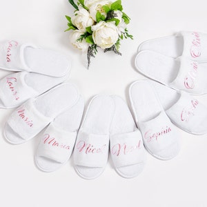 Bachelorette Slippers, Custom Spa Slippers, Bridesmaids Slippers With ...