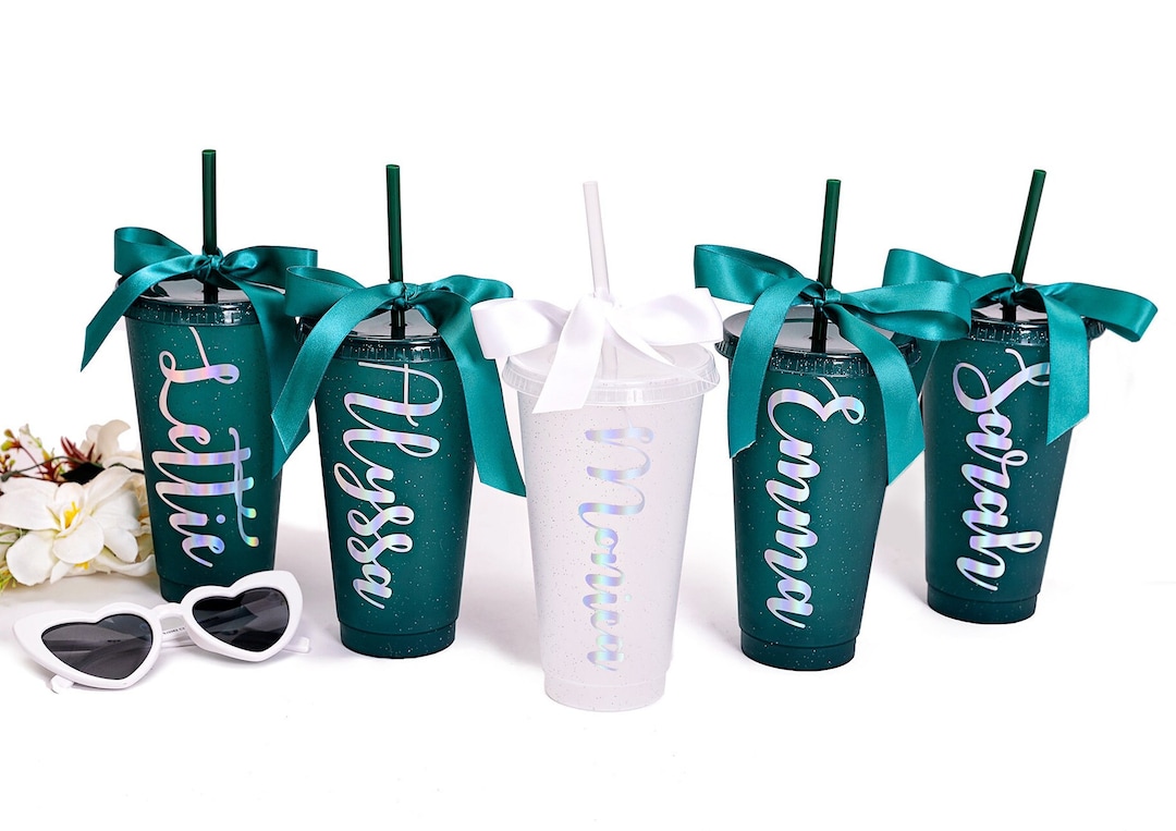 Bridesmaid Custom Plastic Tumblers W/names, Bachelorette Gifts, Bridal ...