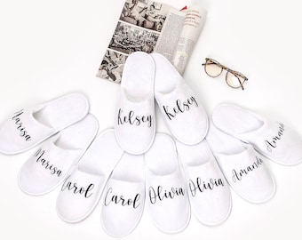 Custom Spa Party Slippers, Bridesmaid Slippers, Bachelorette Gifts ...