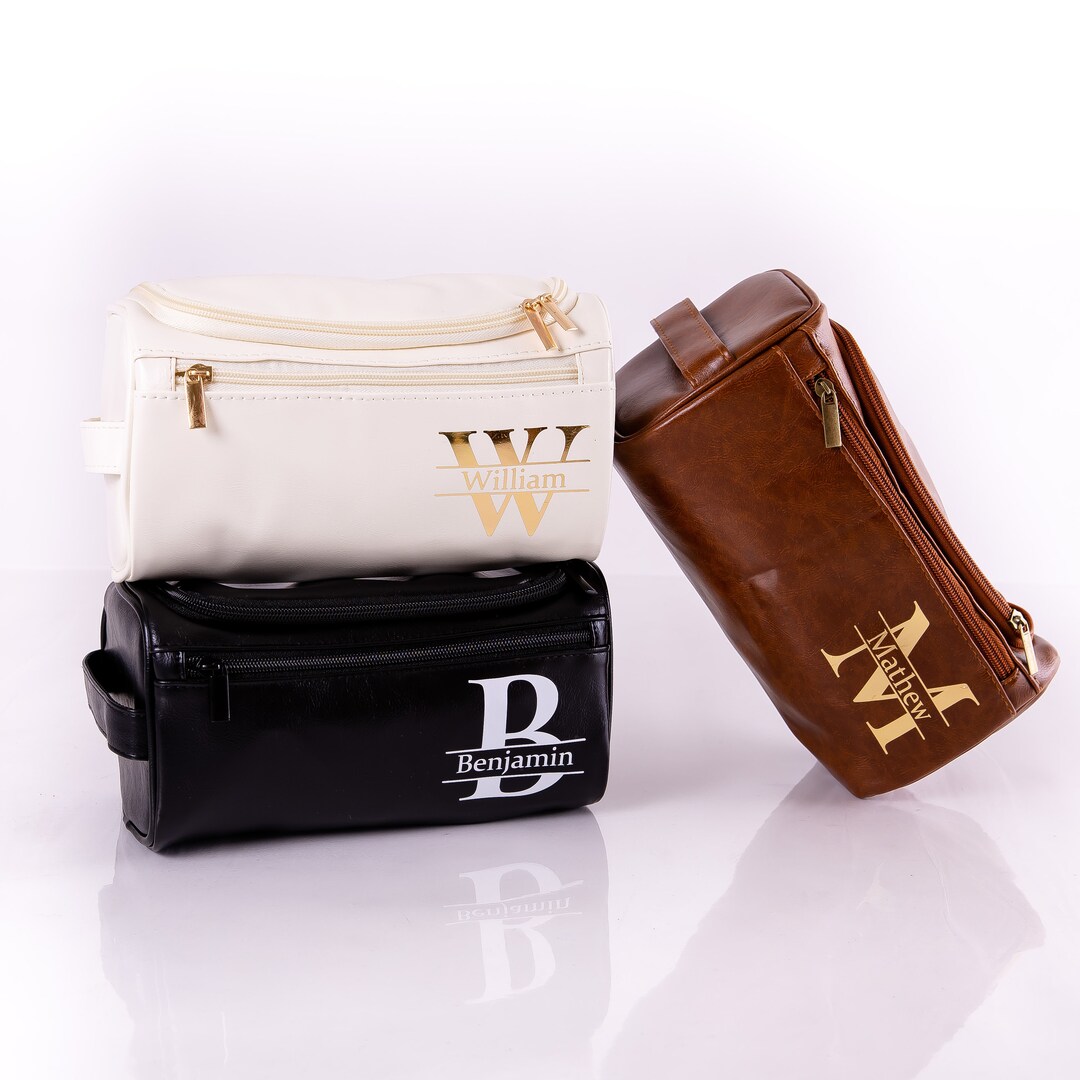 Groomsmen Gift, Groomsmen Proposal, Waterproof Leather Toiletry Bag ...