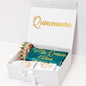 Custom Quinceanera Gift Box, Mis Quince Anos Gift Set With Robe Crown ...