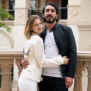 Mr and Mrs Leather Custom Jackets, Just Married Faux Leather Jackets ...