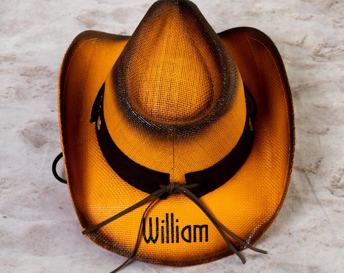 Personalized Burned Wide Brim Cowboy Hat: Western Costume Hat - Etsy
