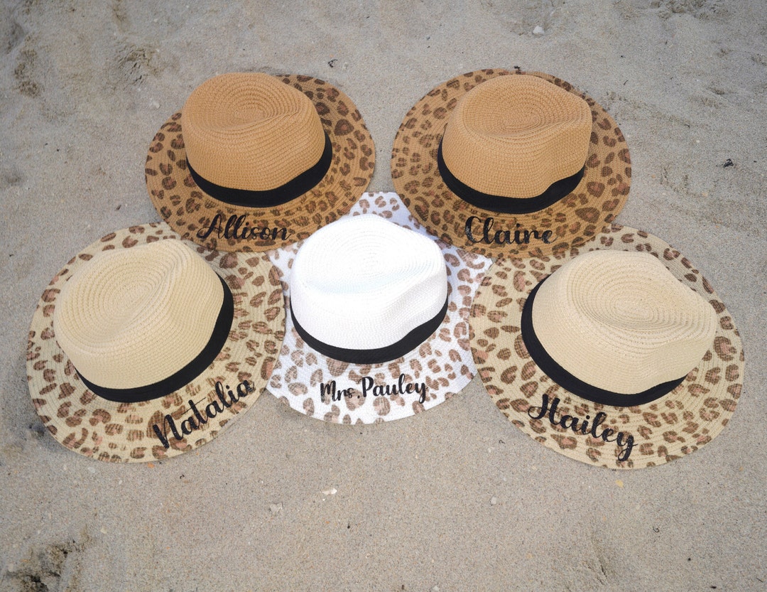 Personalized Leopard Sun Hats: Bachelorette & Bridal Party Hats - Etsy