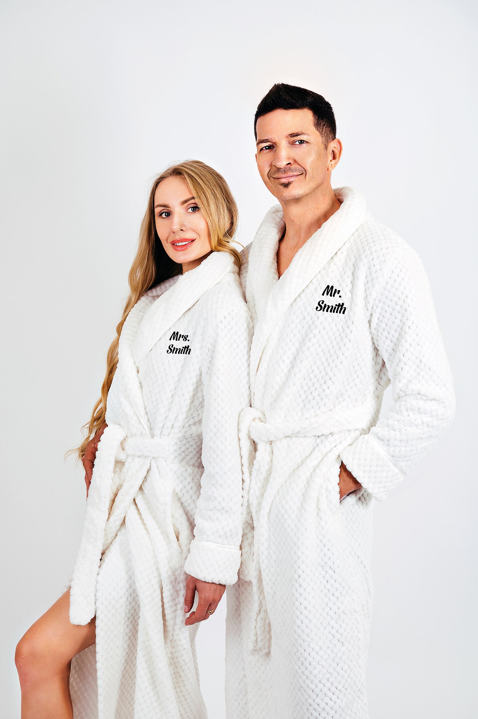 Custom Long Bathrobes for Couple Matching Women and Men - Etsy
