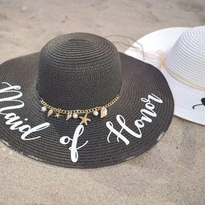 Custom Hats for Bridesmaids, Bride Hat, Bachelorette Sun Hats ...