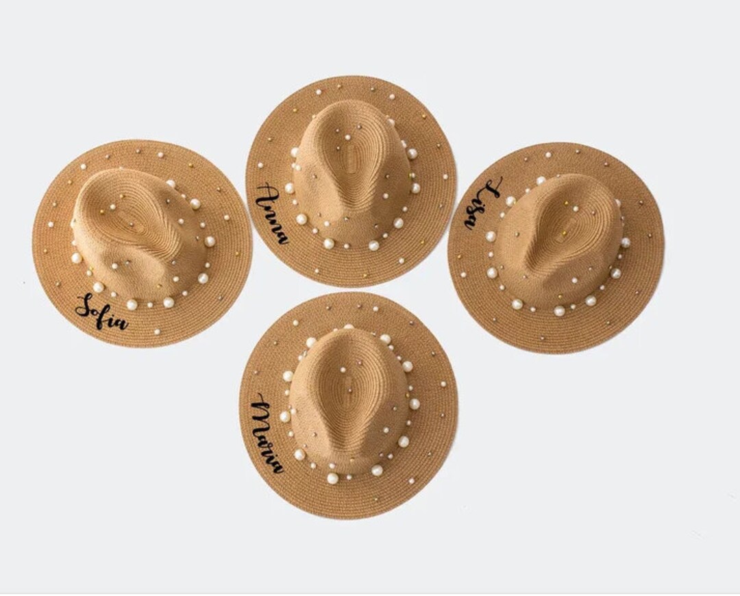 Custom Cowboy Hats With Pearls Mrs Custom Sun Hat Bridesmaid - Etsy
