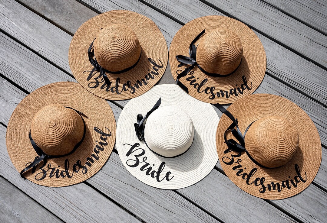 Custom Sun Hats With Names, Personalized Hats, Bridesmaid Custom Sun ...