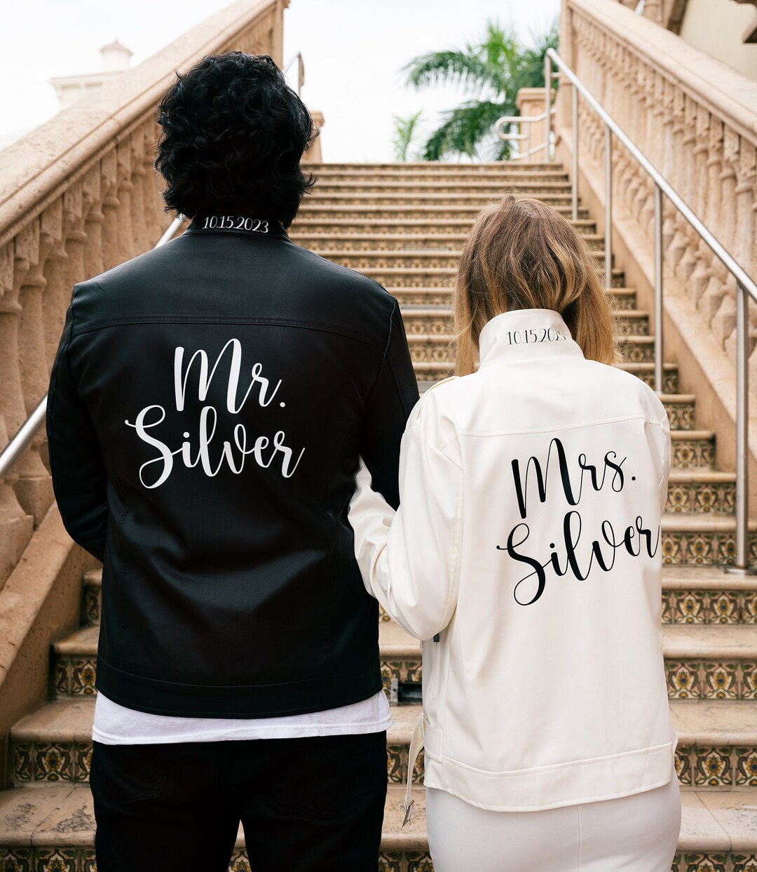 Mr and Mrs Leather Custom Jackets, Just Married Faux Leather Jackets ...