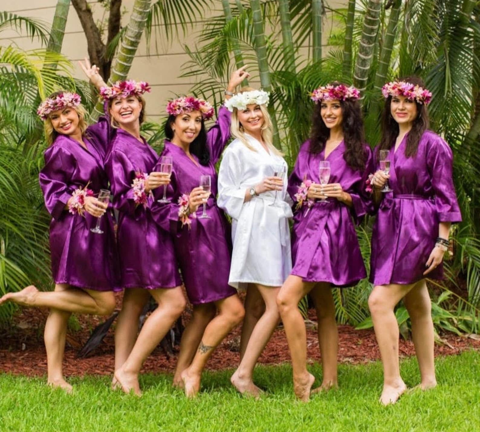Getting Ready Robes Wedding Robes Custom Bridesmaid Satin - Etsy