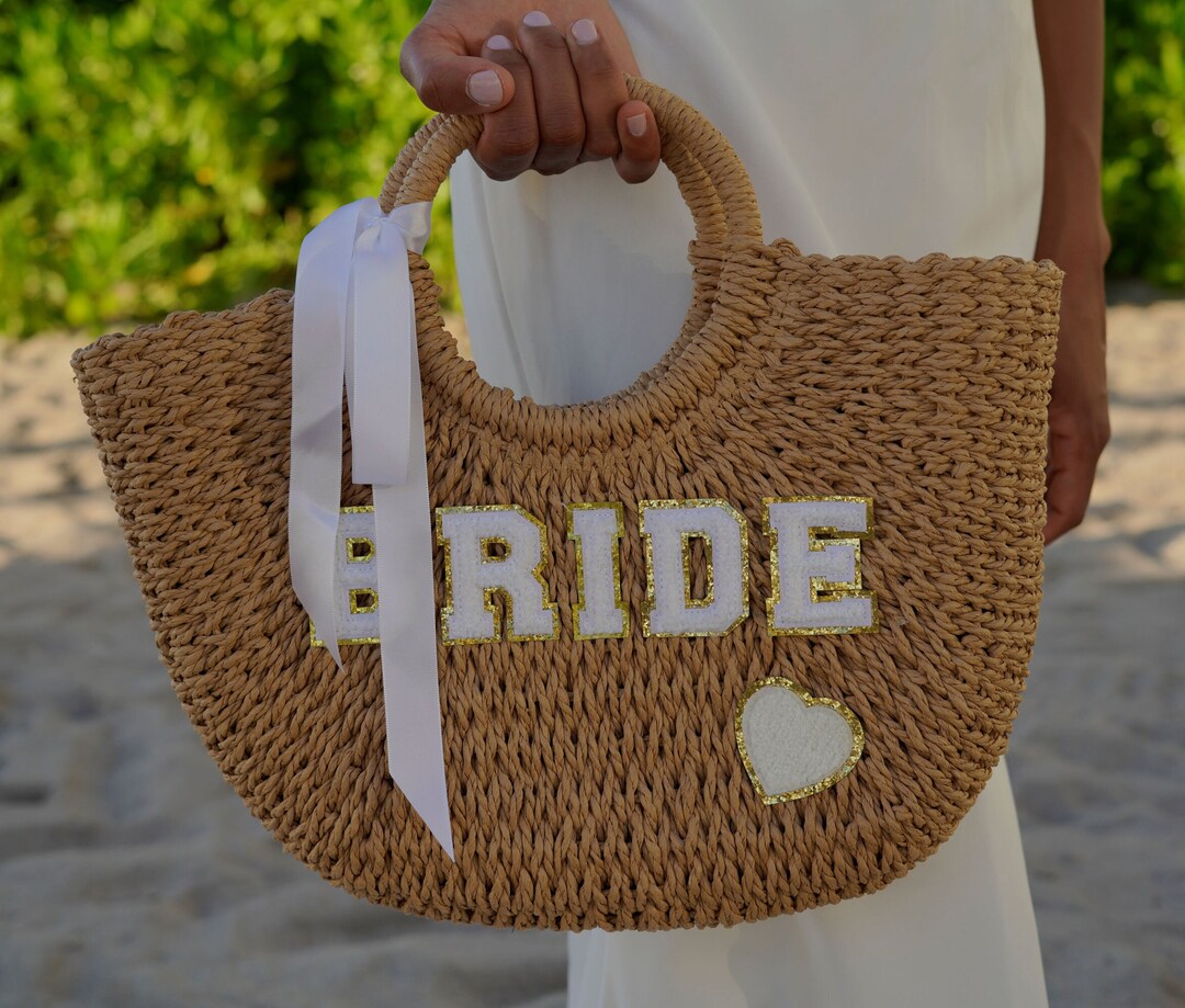 Mrs Beach Bag, Custom Bride Straw Bag, Honeymoon Bag, Custom Bag, Bride ...
